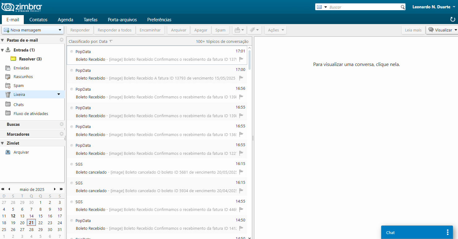 Zimbra - PopData Software